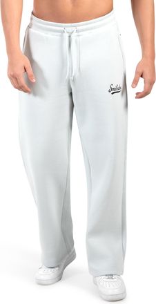 Smilodox Jogginghose Herren Lorik, Bequeme Sweathose mit Logo-Detail, elastischem Bund mit Kordelzug, seitlichen Eingrifftaschen, geradem Beinabschluss und wei