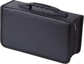 Soimiss 128 Stück CD Aufbewahrungstasche Große Kapazität Schwarz Tragbare CD DVD Schutzhülle Praktische Aufbewahrungstasche mit Bequemem Griff für Alltag und 