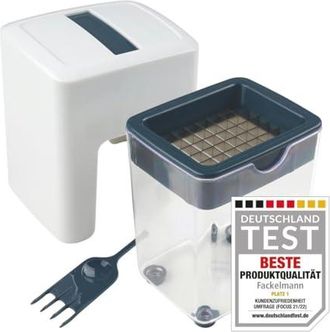 Fackelmann Fackelmann easyprepare Gemüseschneider für Pommes und Gemüsesticks - Leckere Karottenstifte und Fritten im Handumdrehen - Praktischer Auffangbehälter 