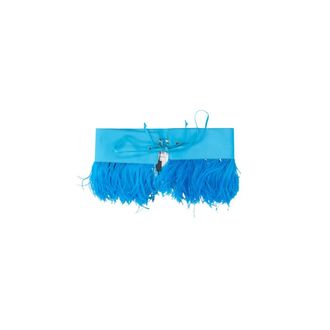 The Attico Ostrich Feathers Belt - - Accessories - Damen - Blau - ONE SIZE