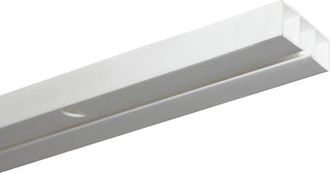 Gardinia Vorhangschiene, Gebohrt f&uuml;r Deckenmontage, 1-l&auml;ufige Gardinenschiene, Slim Line, Kunststoff, 210 cm, Wei&szlig;