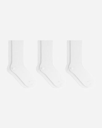 Arket Gerippte Baumwollsocken 3er-Pack -Wei&szlig;