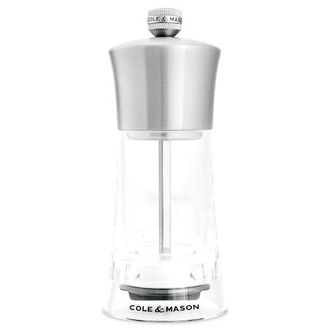 Cole & Mason Bromley Salzm&uuml;hle, Keramik-Mechanismus mit einstellbarer Grobheit, Salzm&uuml;hle aus Acryl/Edelstahl, 150 mm, Gew&uuml;rzm&uuml;hle