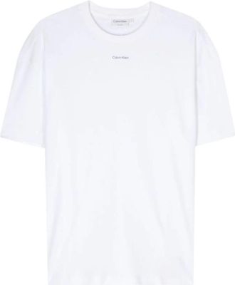 Calvin Klein Homme, Tops, Blanc, Taille: XL T-shirt Col Rond Coupe R&eacute;guli&egrave;re en Coton