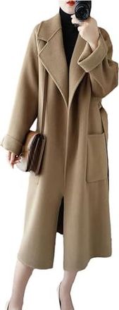 Generic Manteau en cachemire double face pour lautomne et lhiver Manteau en laine pour femme Manteau long en laine ample, C, M