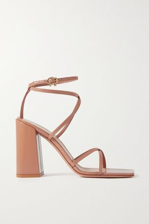 Gianvito Rossi Sandales En Cuir Verni Nuit 95 - Neutres