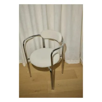 Gabrielle Paris Chaise en bouclette et acier chrom&eacute; Hortense Gabrielle Paris