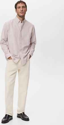 Mango Chemise 100 % coton Oxford rose p&acirc;le - Homme - XXL - MANGO MAN