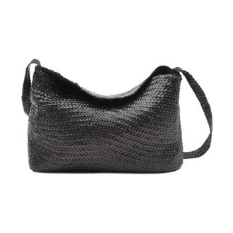 Dragon Diffusion Schwarze Diagonale Webklappen-Tasche - - Bags - Damen - Schwarzk - ONE SIZE