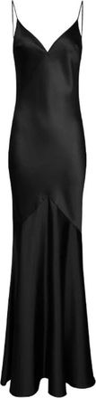 Elisabetta Franchi Femme, Robes, Noir, Taille: 42 FR Robe de soir&eacute;e en satin ajust&eacute;e
