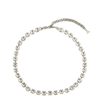 Patrizia Pepe Femme, Accessoires, Blanc, Taille: ONE Size Collier Orn&eacute; de Pierres