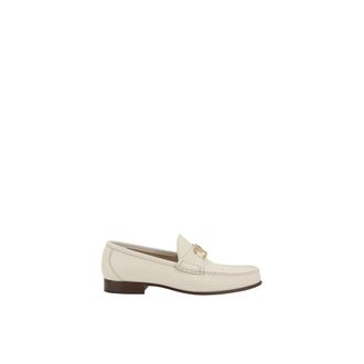 Valentino Garavani Block Heel Leder Loafer mit VLogo - - Shoes - Herren - Wei&szlig; - 41 EU