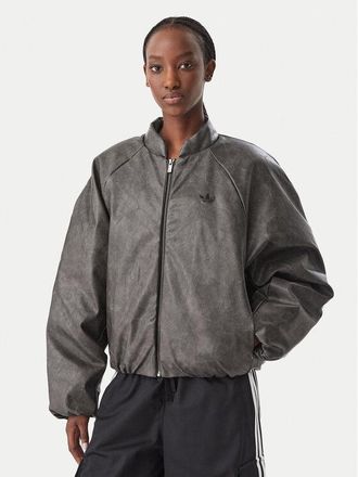 adidas Jacke aus Kunstleder Sst Cropped KT4240 Dunkelgrau Regular Fit