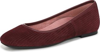 Vionic Damen Orinda Ballet Flat, Cherry Jubilee Suede, 38.5 EU Weit