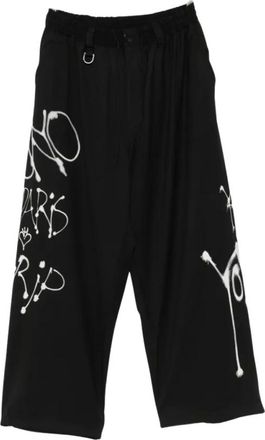 Yohji Yamamoto Homme, Pantalons, Noir, Taille: M M GFX WL WD PT