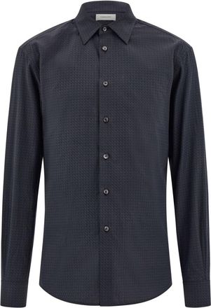 Ferragamo Hemd mit Mikro-Muster - Schwarz