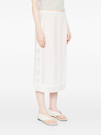 Low Classic Midi Viscose Skirt - White