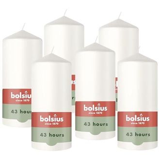 Bolsius Essentials - Bougie cylindrique lisse - blanche - 13 cm - Sans huile de palme
