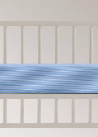 Mango Drap-housse berceau percale rayures chemise bleu - Home - 60x120x15cm - MANGO HOME