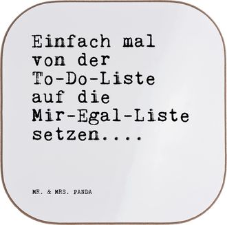 Mr. & Mrs. Panda Tischuntersetzer Einfach mal von der... - Geschenk, weinuntersetzer, Motivation, to Do Liste, Entspannen, Spruch Spr&uuml;che Weisheiten Zitate Lustig Weis