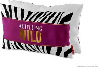 Lavida La Vida Kissen f&uuml;r Dich 25x40cm Achtung Wild