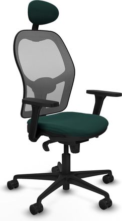 Piqueras y Crespo Arbeitscomputerstuhl mit 3D-Armen, h&ouml;henverstellbarer Lendenwirbelst&uuml;tze und festem Kopfteil, ausgestattet mit 5 Positionen und injiziertem Schaumstof