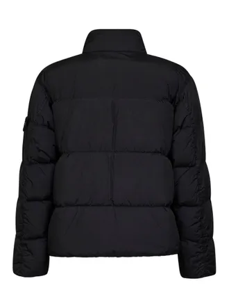 Stone Island Mens Down Jacket Crinkle Reps Ny Black Polyamide Padded &