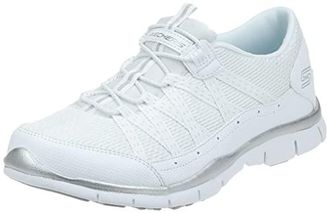 Skechers Femme Gratis - Strolling Basket, Blanc et Argenté, 39 EU