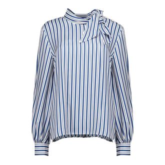 Max Mara Gestreifte Seidenbluse - - Blouses & Shirts - Damen - Blau - 3XS