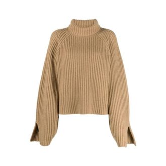 Khaite Kaschmir Rippstrick Rollkragenpullover - - Knitwear - Damen - Beige - S