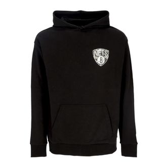 New Era Brooklyn Nets Leichter Hoodie Schwarz/Wei&szlig; - - Sweatshirts & Hoodies - Herren - Schwarzk - XL
