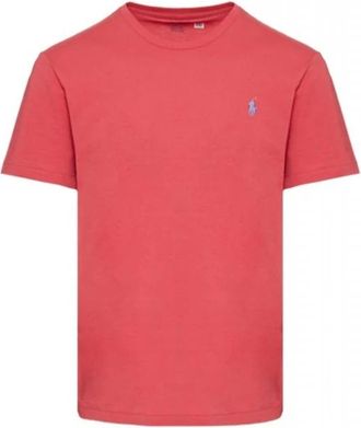 Ralph Lauren Homme, Tops, Rose, Taille: S T-shirt ras du cou en jersey coupe ajust&eacute;e personnalis&eacute;e