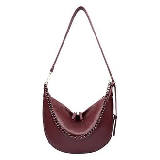 Generic Sac &agrave; bandouli&egrave;re en cuir synth&eacute;tique de couleur unie avec fermeture &eacute;clair et bandouli&egrave;re r&eacute;glable pour l&eacute;cole, le travail, les voyages, Rouge, 400.0