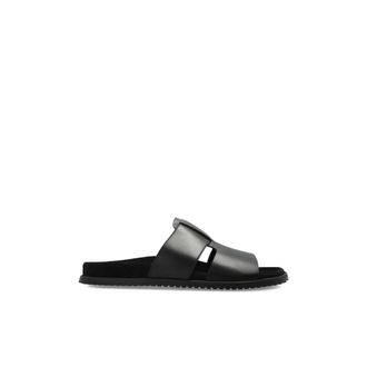 Dolce & Gabbana Homme, Chaussures, Noir, Taille: 40 EU Leather Slides