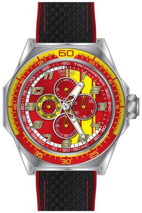 Invicta Racing 50042 Herrenuhr - Quarzwerk - Edelstahl mit rotem Zifferblatt - 50 mm