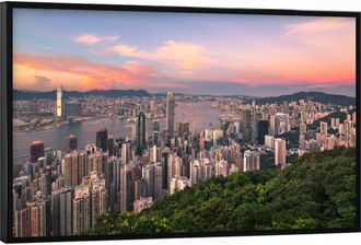 artboxONE Poster mit schwarzem Rahmen 30x20 cm St&auml;dte Hong Kong 15 - Bild Hong Kong China Gro&szlig;stadt