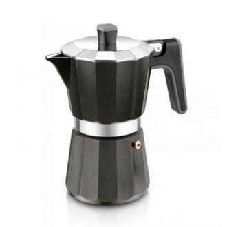 Bra Perfecta Black | Black Cafetière Italienne à Induction, Aluminium, Capacité 9 Tasses, Couleur Argent