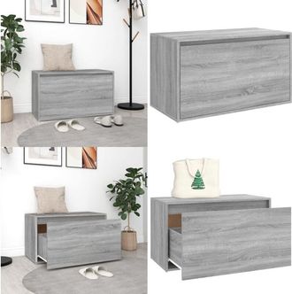 vidaXL Vidaxl - Banc dentrée 80x40x45 cm Sonoma gris Bois dingénierie - Banc Dentrée - Banc Coffre - Banc Rangement - Banc Salon - Meuble Dentrée - Home