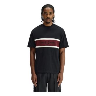 Fred Perry Homme, Tops, Noir, Taille: XL T-shirt Relaxed en Piqu&eacute;