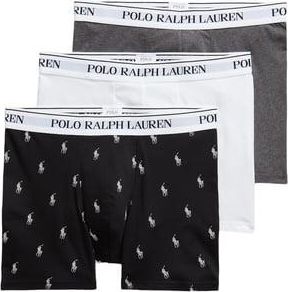 Polo Ralph Lauren Lot de 3 boxers en coton m&eacute;lang&eacute;