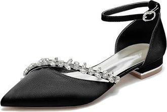 Miyoopark Chaussures de soirée à talons pour femmes avec chaînes, J606 Noir 1 Talon, 35 EU