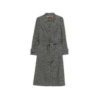 Dolce & Gabbana Wollmantel mit G&uuml;rtel - - Coats - Damen - Grau - M
