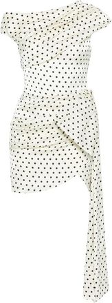 Self Portrait Polka-dot Draped Mini Dress