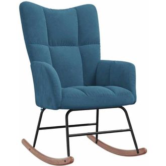 vidaXL Schaukelstuhl Blau Samt Vidaxl