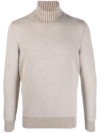 La Fileria pull en cachemire &agrave; col roul&eacute; - Tons neutres