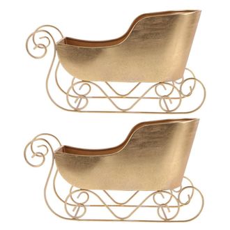 Valiclud 2st&uuml;cke Miniatur Schlitten Dekoration Weihnachten Schlittenf&ouml;rmige Bonboniere Metall Weihnachts Anh&auml;nger Party Schmuckst&uuml;ck Tischaufsatz