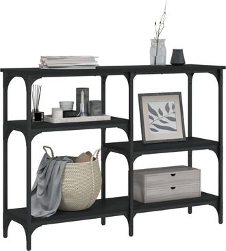 Generic Konsolentisch, Beistelltisch mit viel Stauraum, Wohnzimmertisch Tisch mit verstellbaren Beinen, Ablagetisch, Flurtisch, Holzwerkstoff(Grau Sonoma 160x