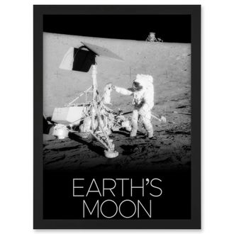 Artery8 NASA Our Solar System Earths Moon Apollo 12 Lunar Surveyor Artwork Framed A3 Wall Art Print