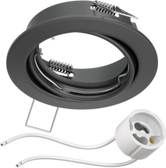 LEDs Com Decken-Einbaurahmen FERE Einbaurahmen anthrazit matt schwenkbar (LED/Halogen/GU10/MR16/PAR16/50mm) inkl. GU10 Fassung
