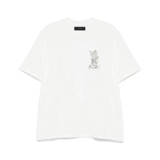 Amiri Homme, Tops, Blanc, Taille: M T-shirt Blanc Col Rond Manches Courtes